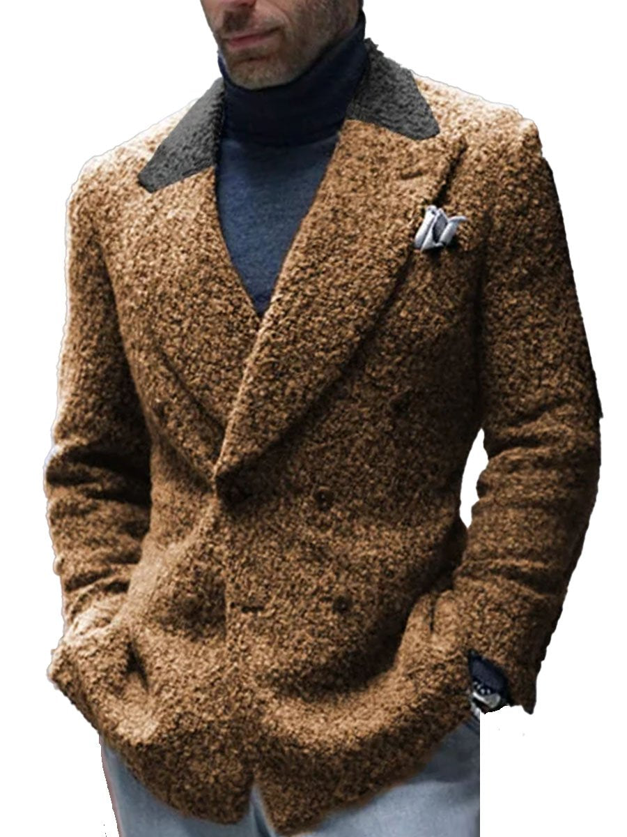 【24-hour shipping out】Vintage Sherpa Contrast Stitching Double Pocket ...