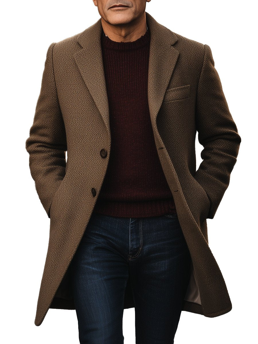 【24-hour shipping out】Casual 3 Pocket Single Breasted Mid-length Coat ...